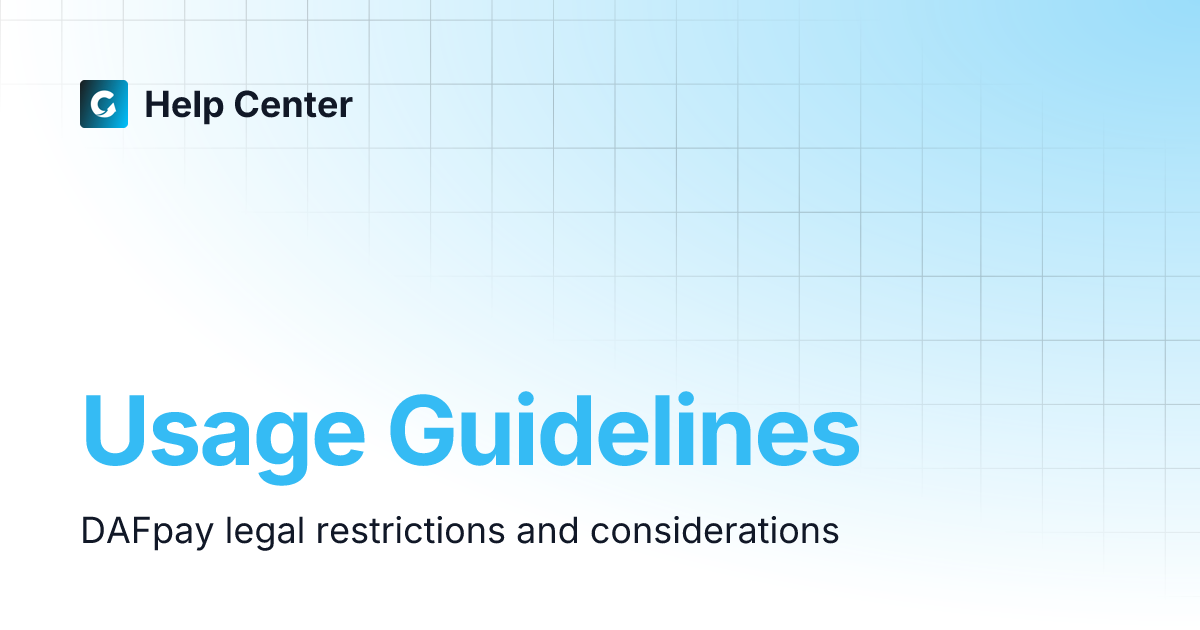 Usage Guidelines | Help Center